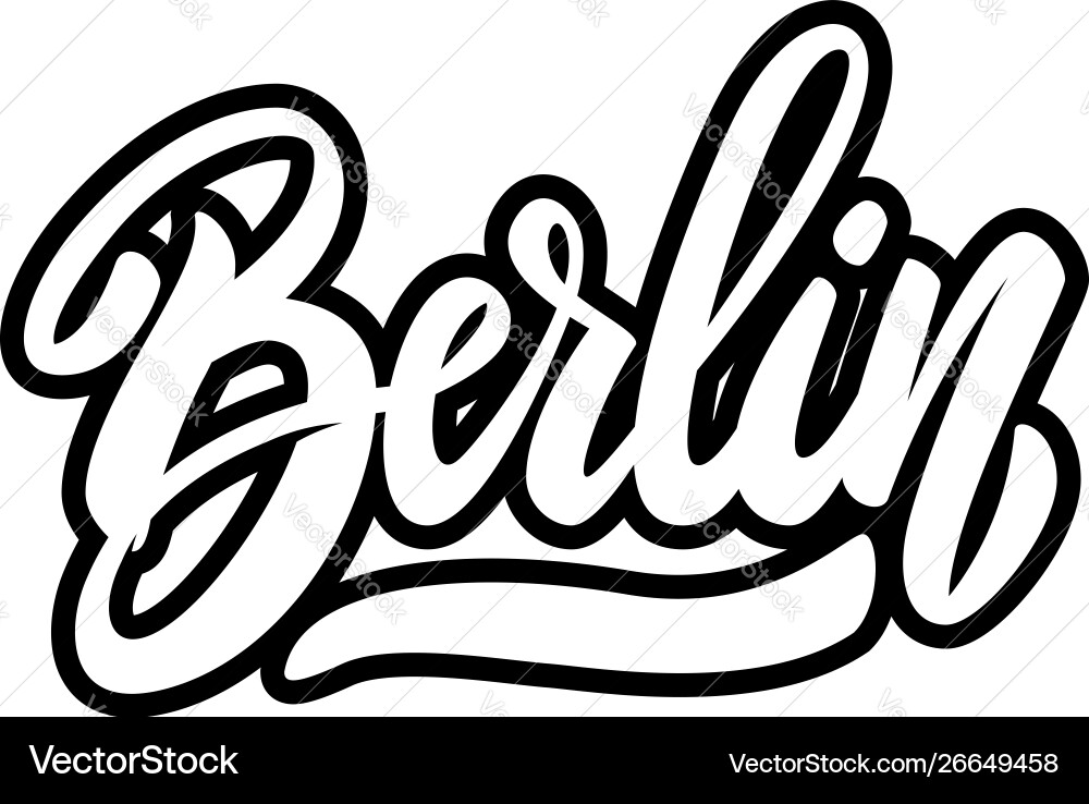 Berlin capital germany lettering phrase Royalty Free Vector
