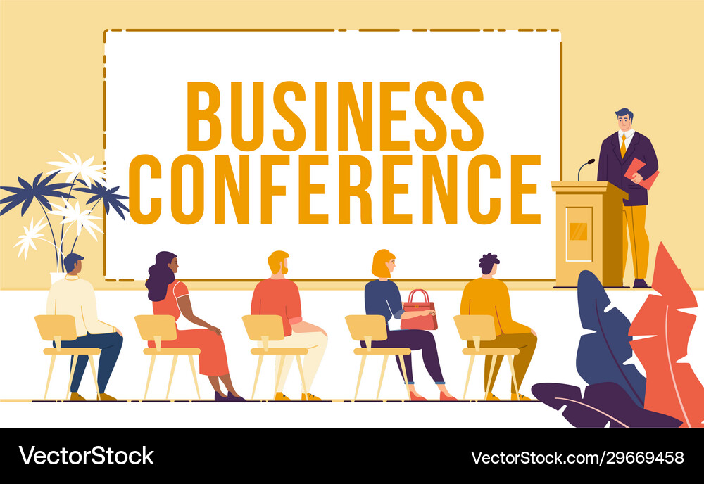 Business conference meeting flat concept Vector Image