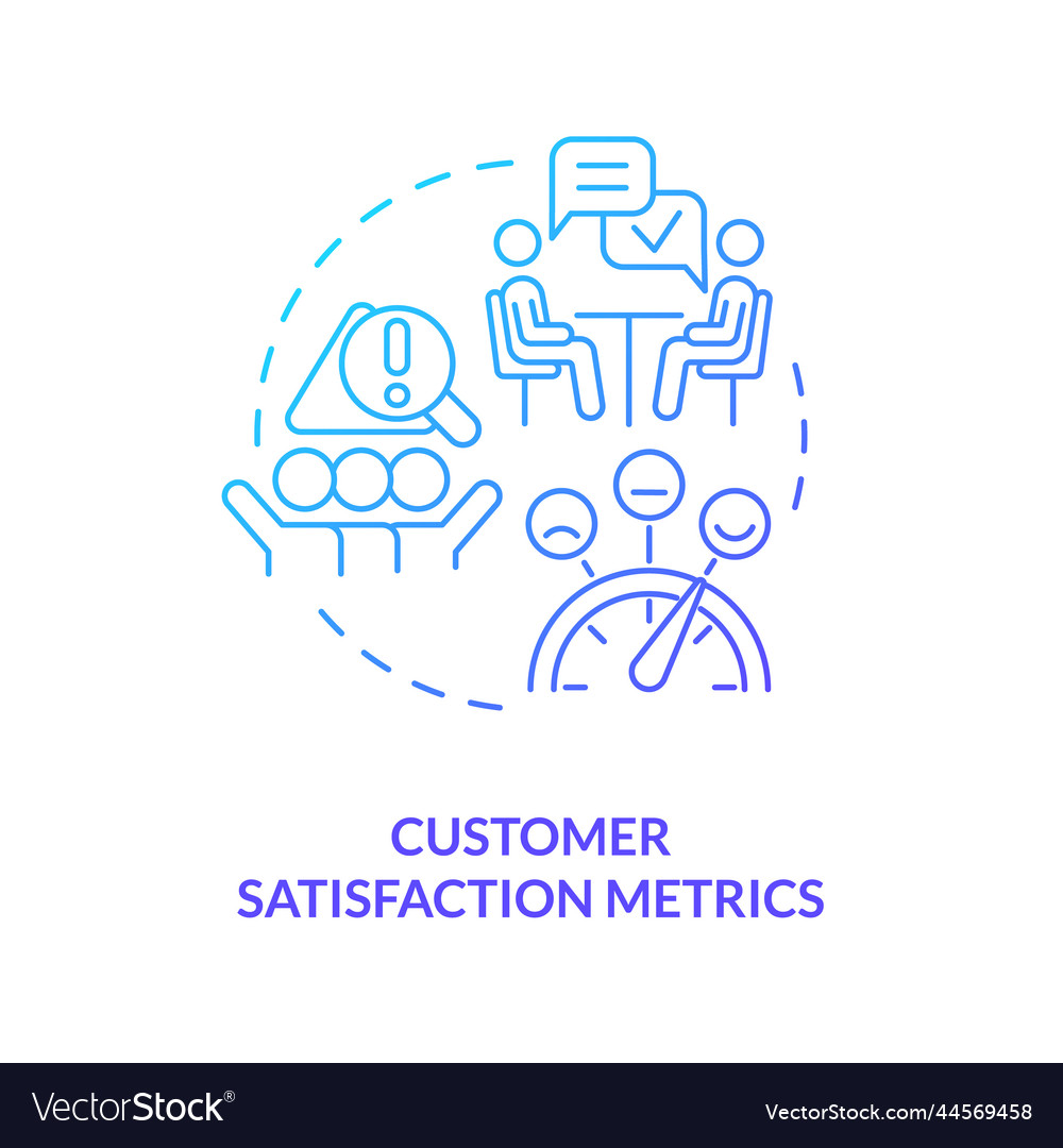 Customer satisfaction metrics blue gradient Vector Image Customer satisfaction metrics blue gradient Vector Image