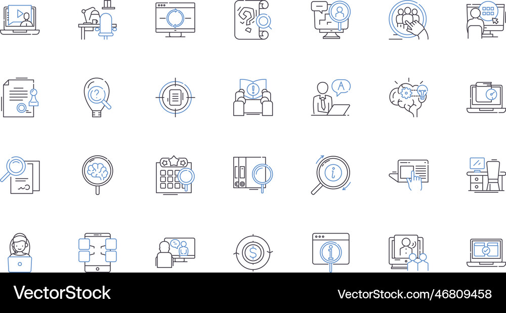 Dead-or-alive line icons collection mortality Vector Image