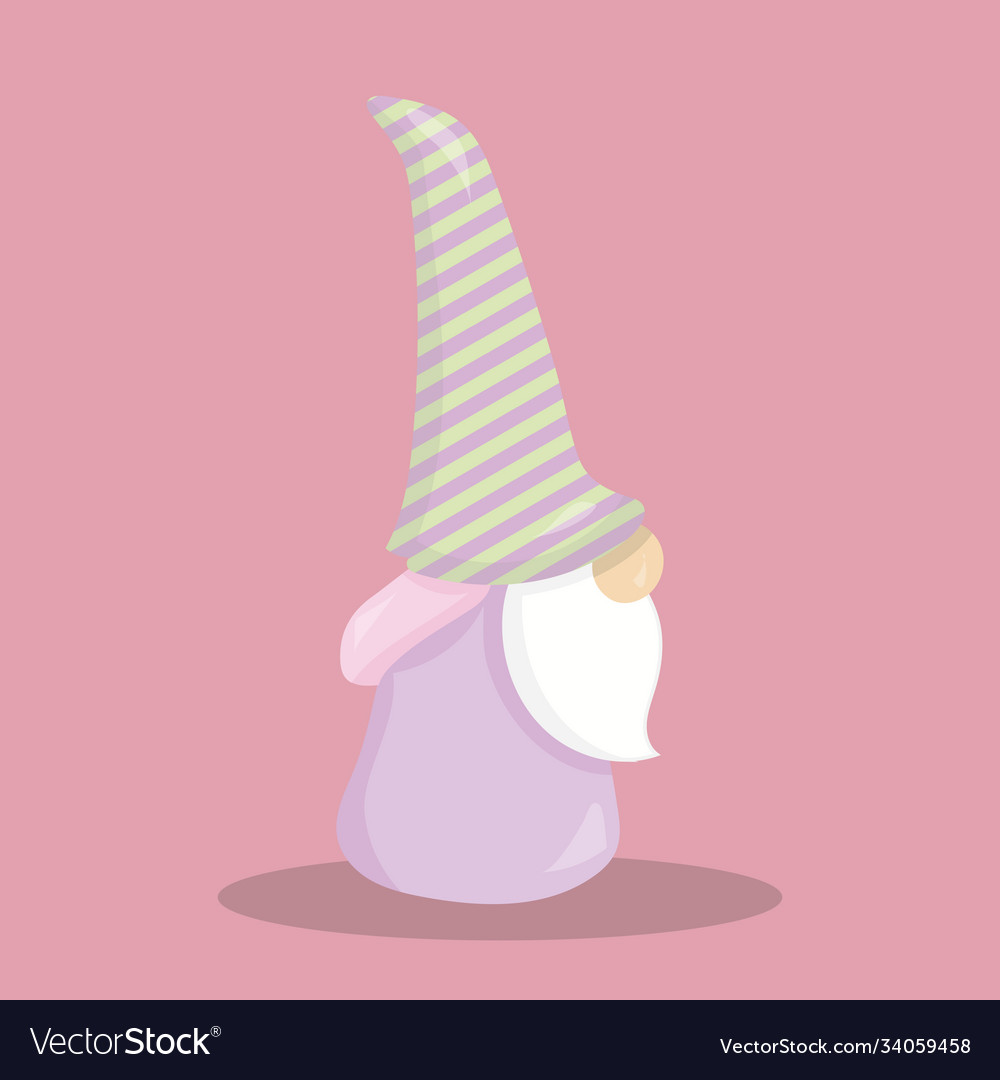 Easter gnome stripe hat 04 Royalty Free Vector Image