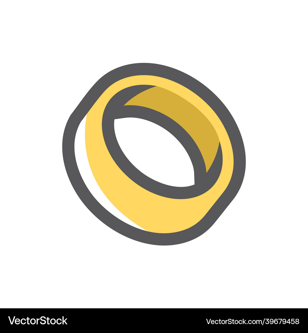 Gold wedding ring icon cartoon Royalty Free Vector Image
