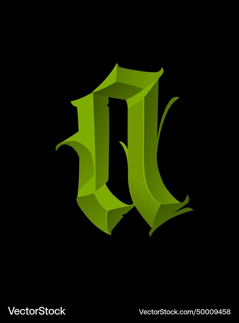 Letter a in the gothic style alphabet Royalty Free Vector