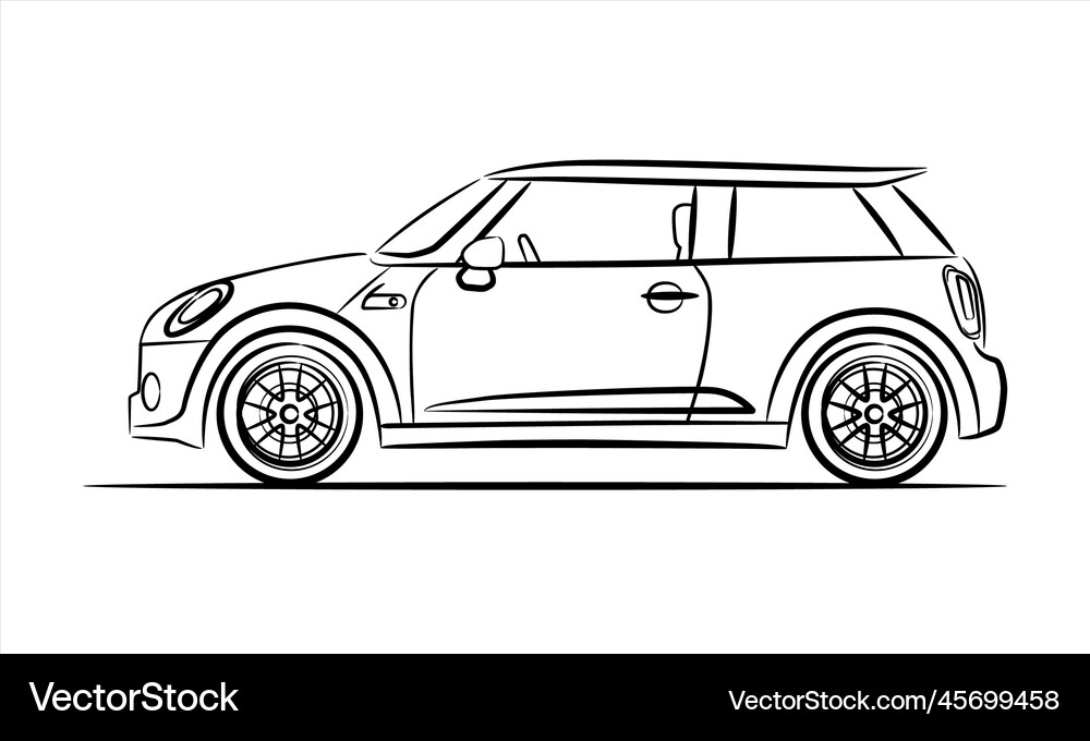 Modern subcompact city car abstract silhouette Vector Image