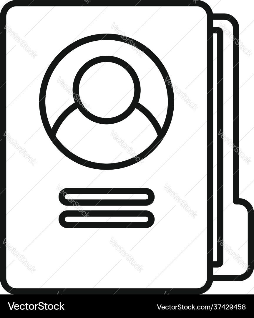 Personal information folder icon outline style Vector Image