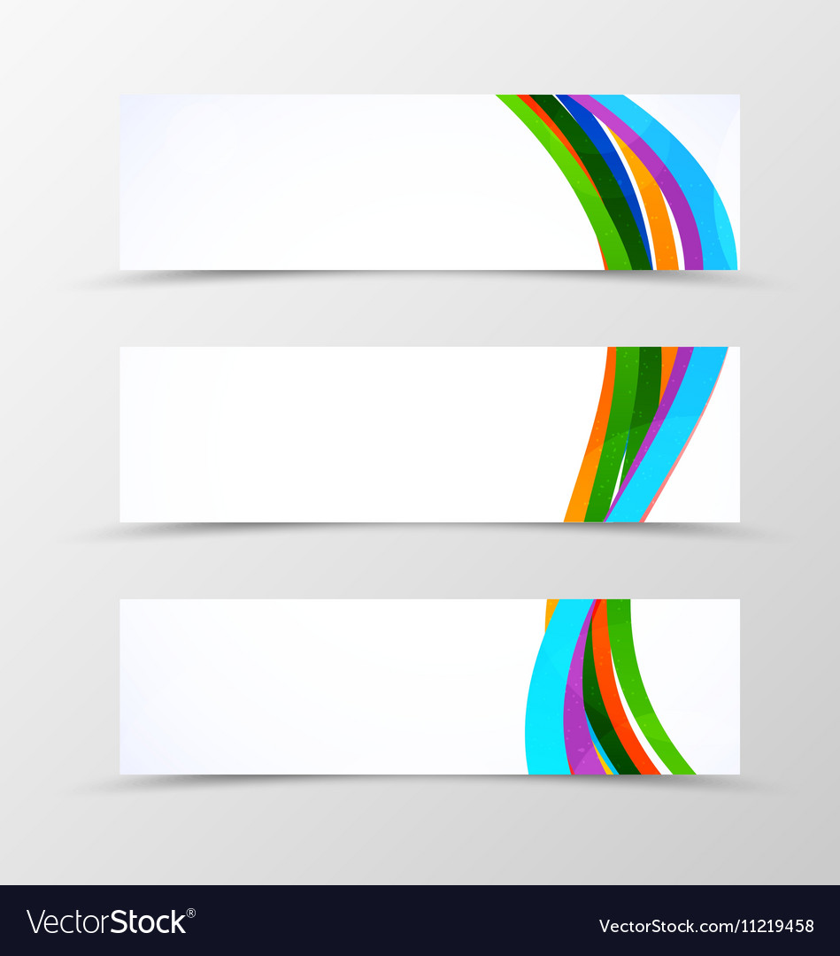 Set of header banner dynamic wave design Vector Image