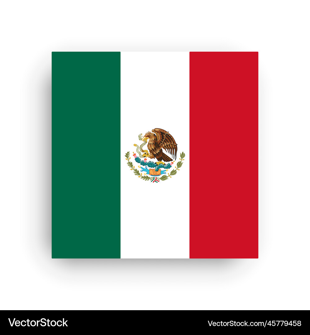 Square flag of mexico Royalty Free Vector Image