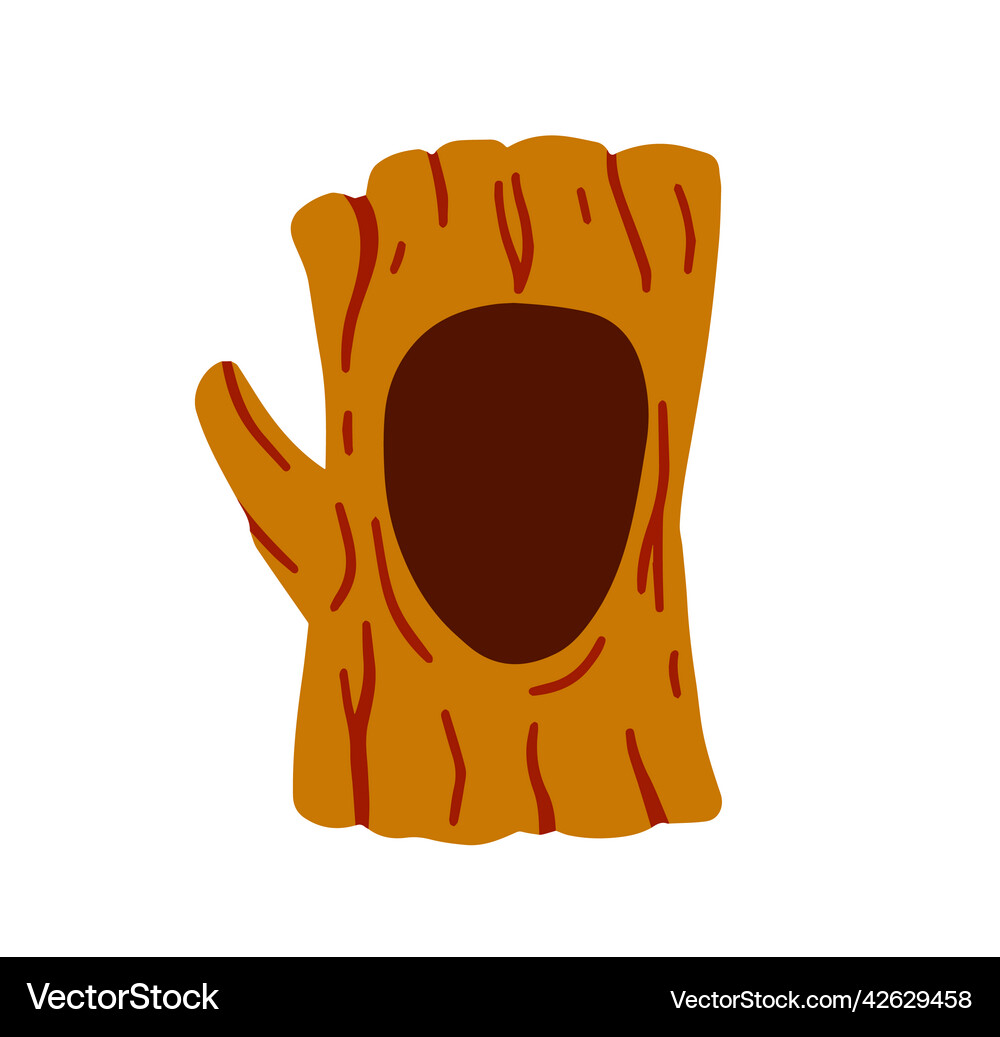 Tree with hollow wood with hole Royalty Free Vector Image