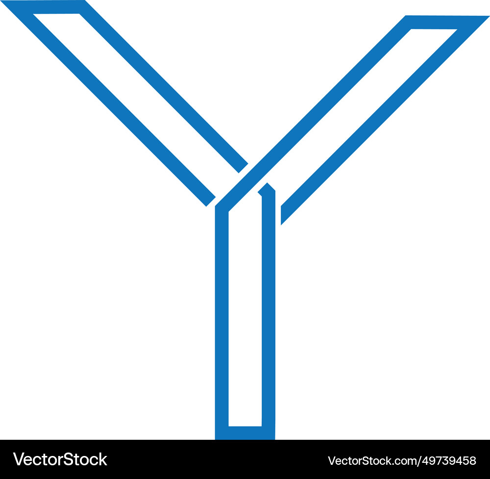 Y letter logo blue color Royalty Free Vector Image