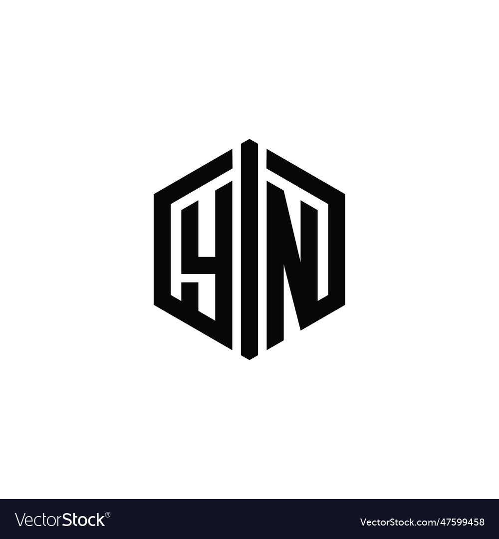 Yn letter logo monogram hexagon shape Royalty Free Vector Yn letter logo monogram hexagon shape Royalty Free Vector