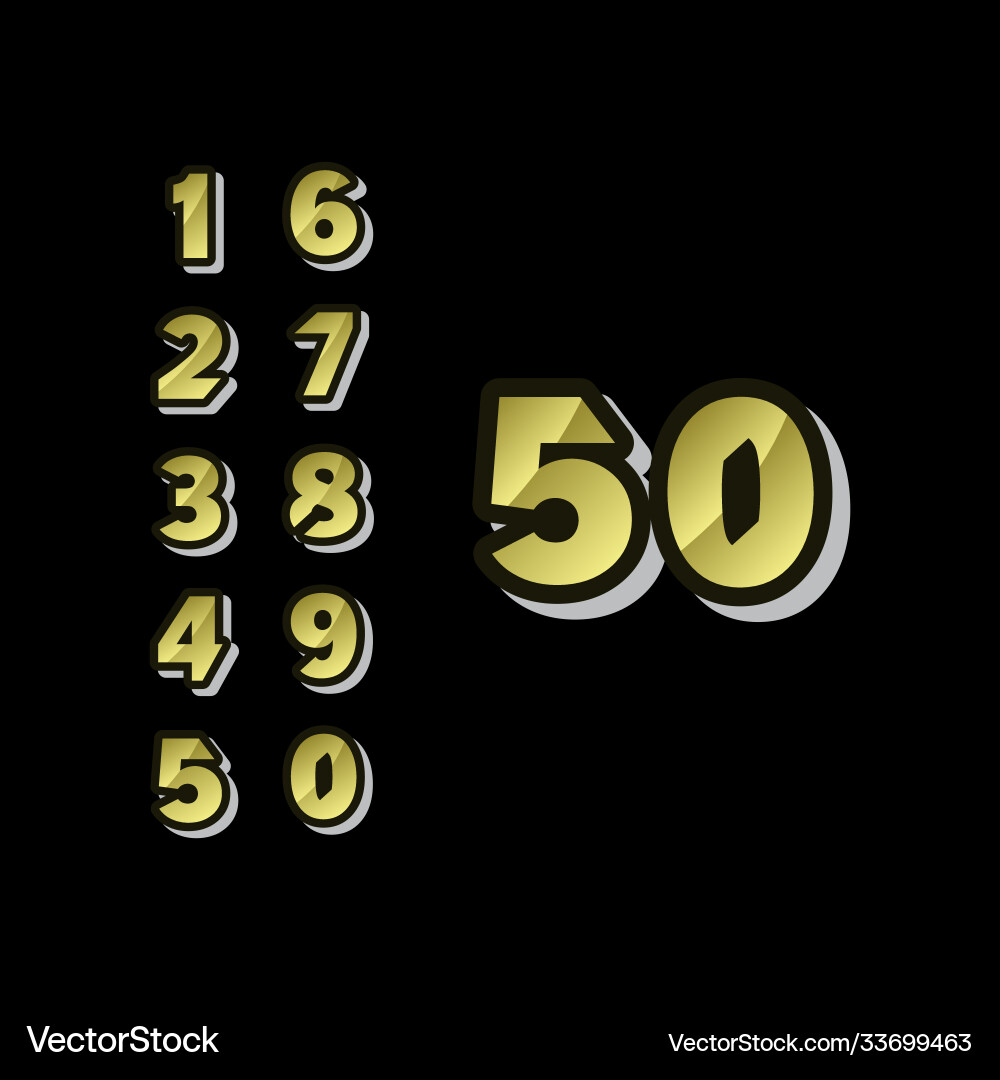 50 years anniversary celebrations set number Vector Image