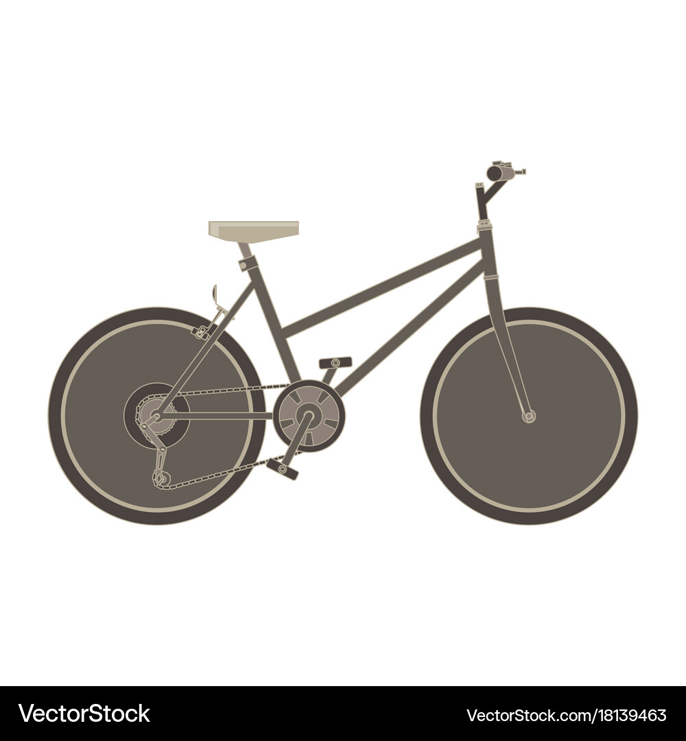 Bicycle flat icon bike side view isolated Vector Image