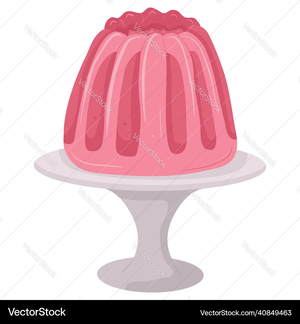 Cartoon with jelly dessert Royalty Free Vector Image