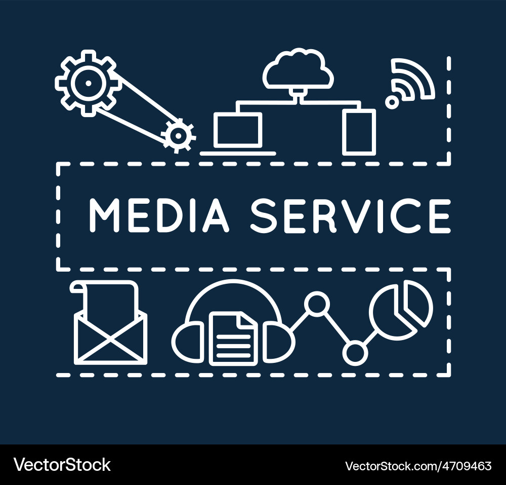 Concept of media service linear style Royalty Free Vector