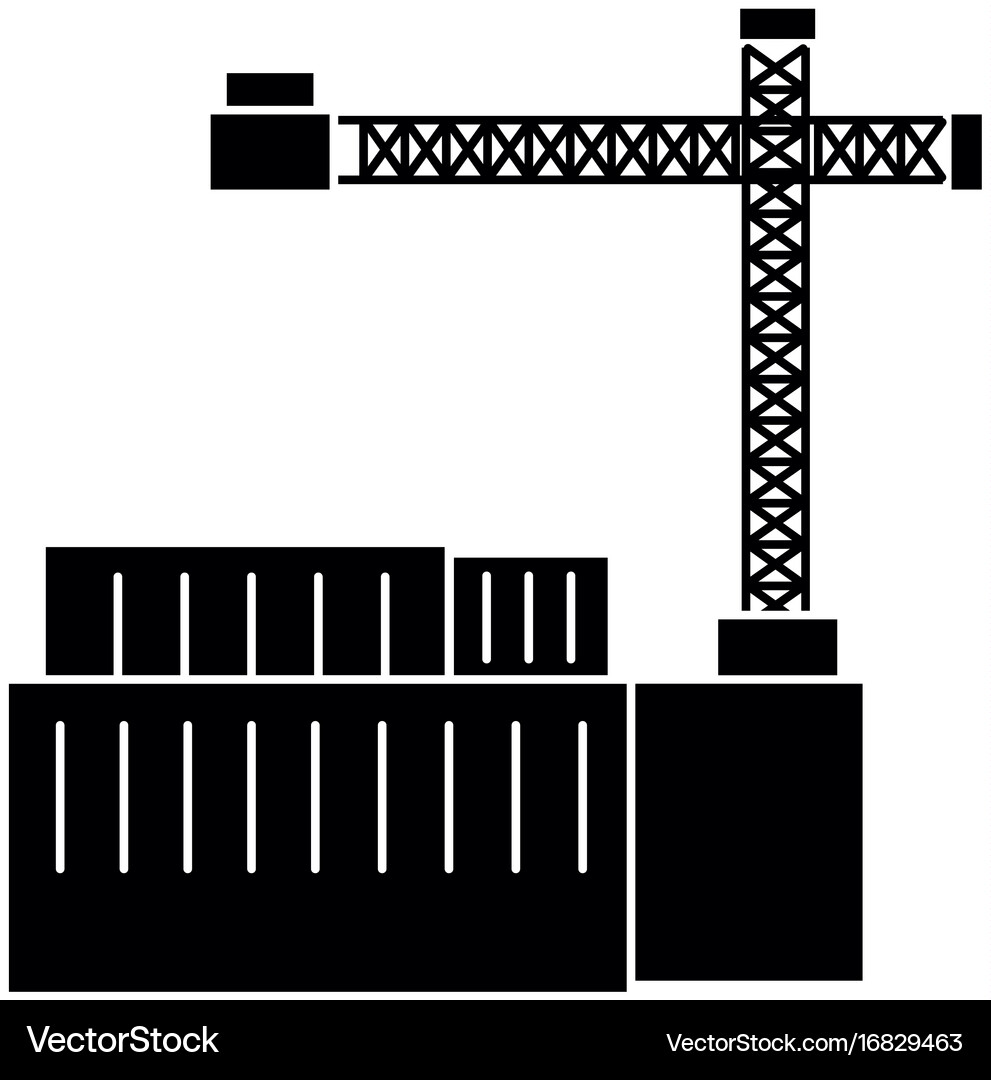 Containers and industrial crane icon Royalty Free Vector