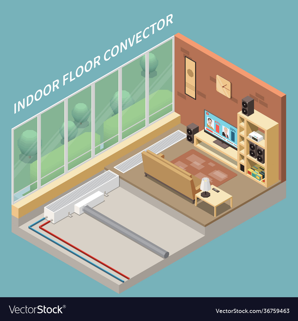 Heating system isometric Royalty Free Vector Image