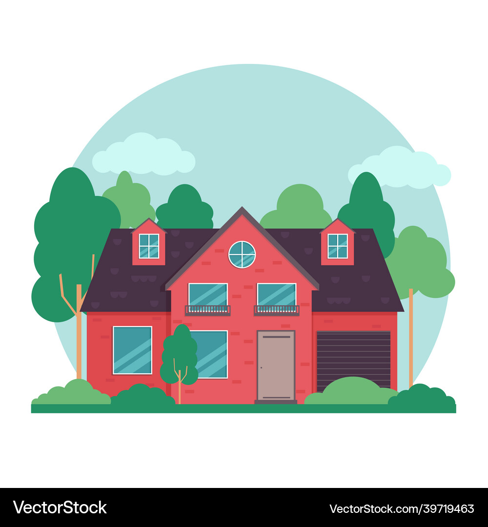 House flat design urban landscape abstract Vector Image