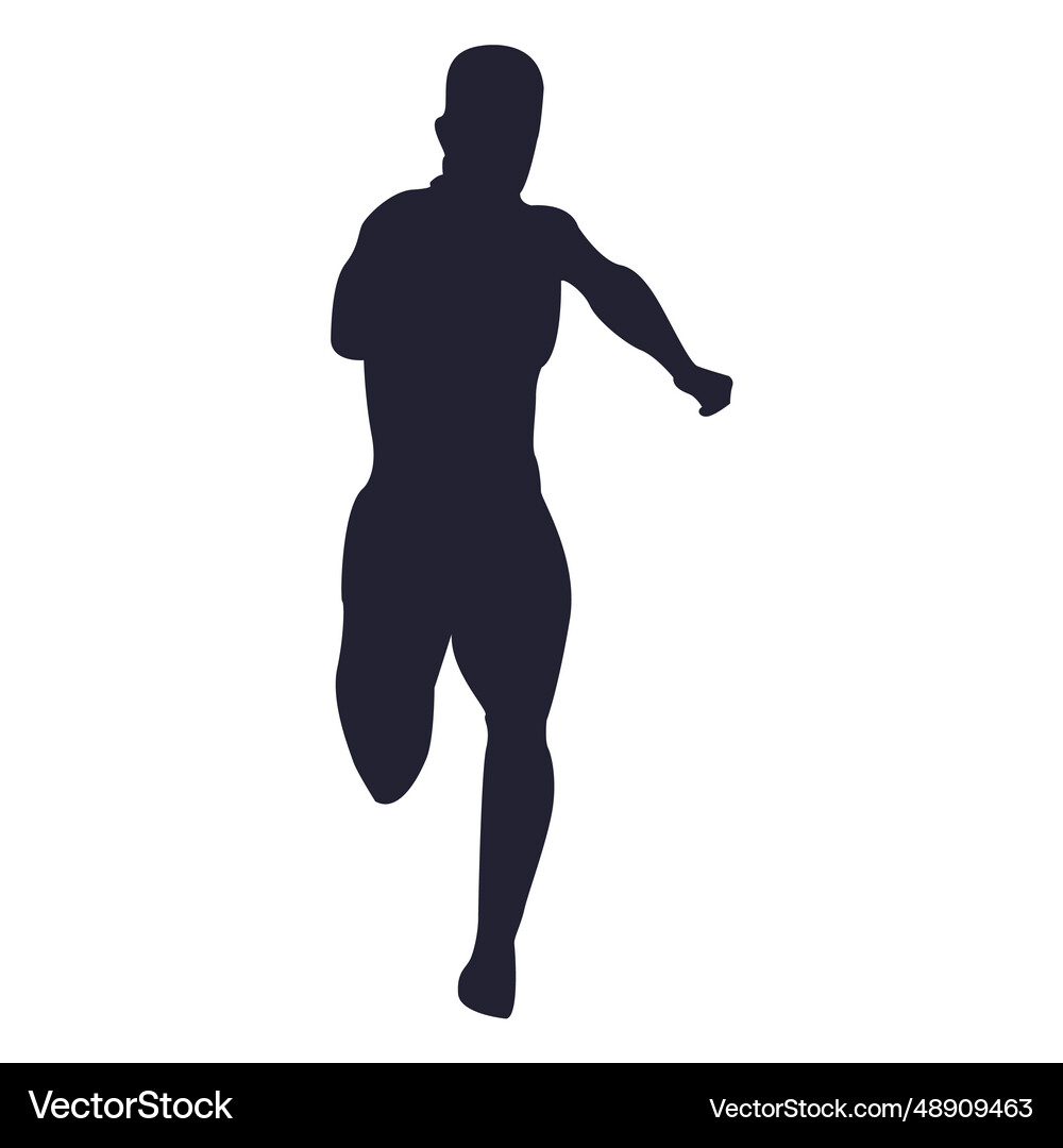 Male running hard silhouette Royalty Free Vector Image