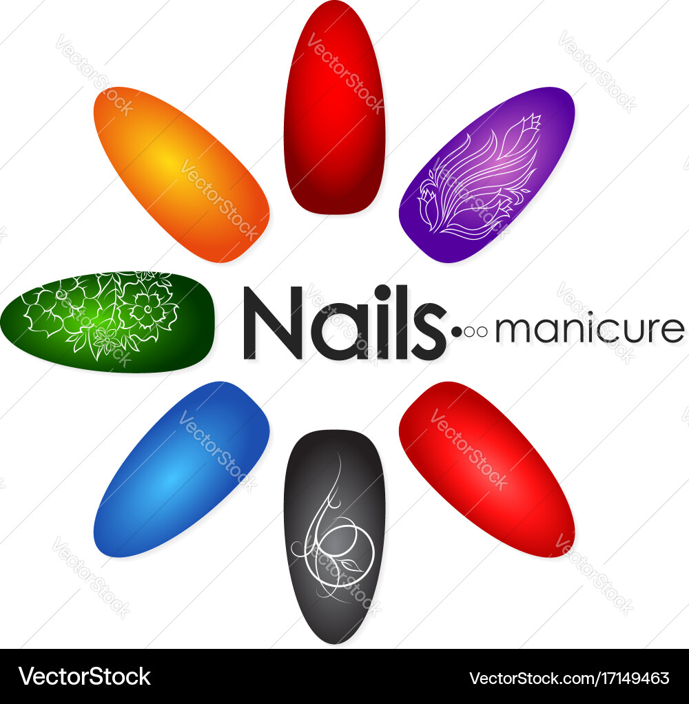 Manicure and pedicure nail design Royalty Free Vector Image