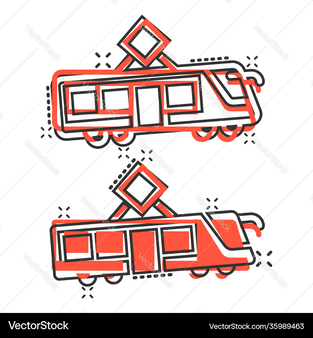 Metro icon in comic style train subway cartoon Vector Image