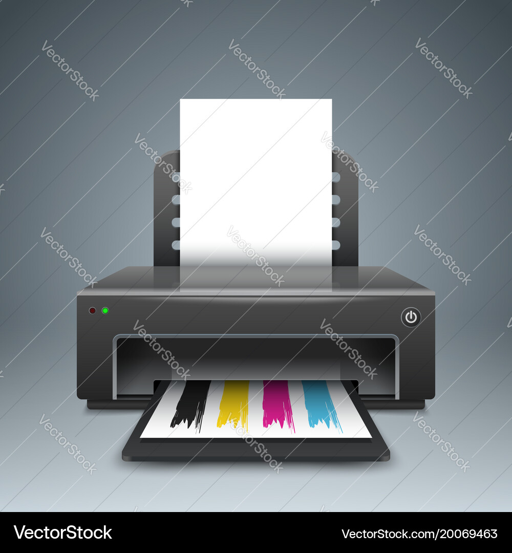 Realistic 3d printer business infographic paper Vector Image