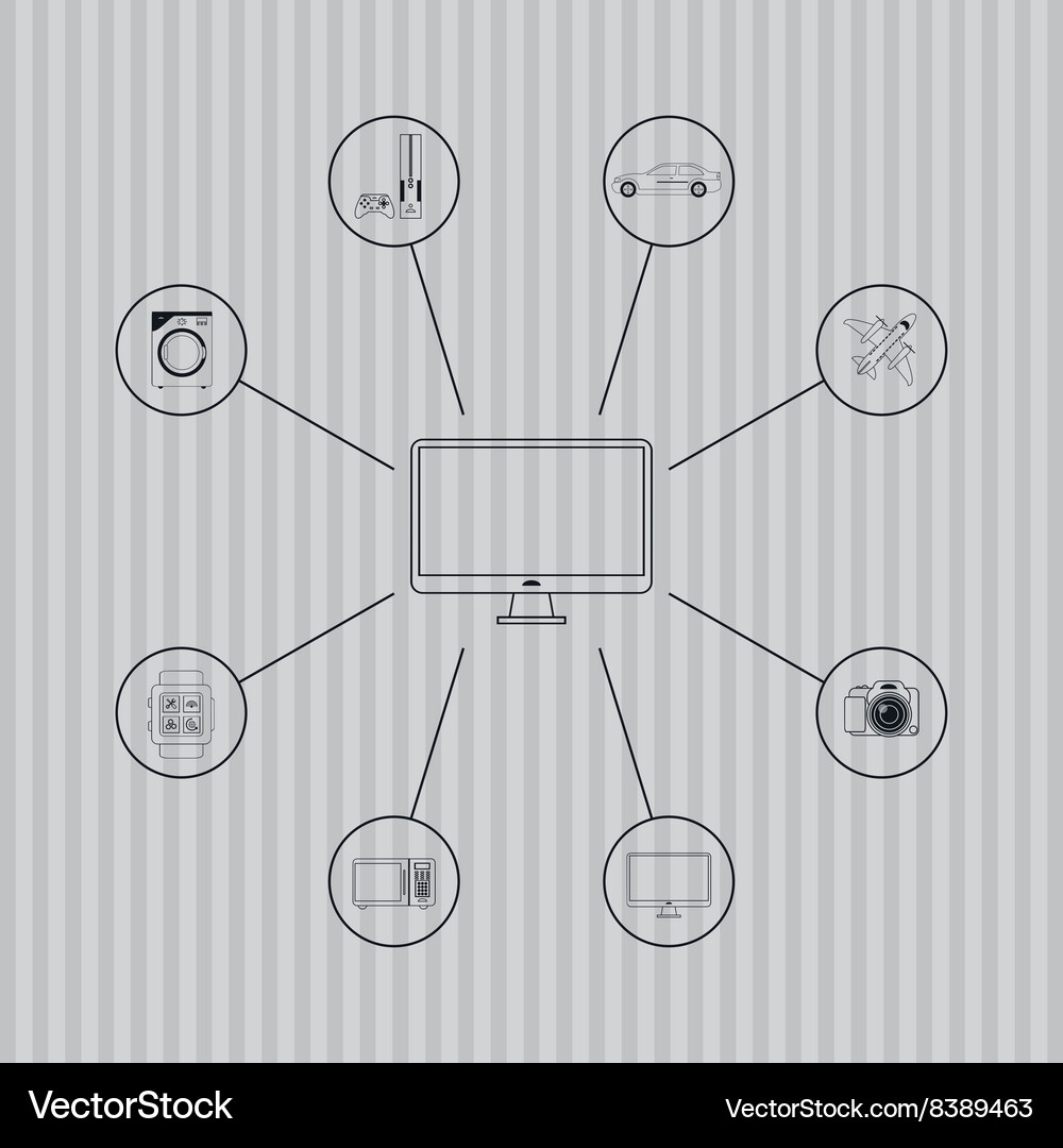 Set of technology icons design Royalty Free Vector Image