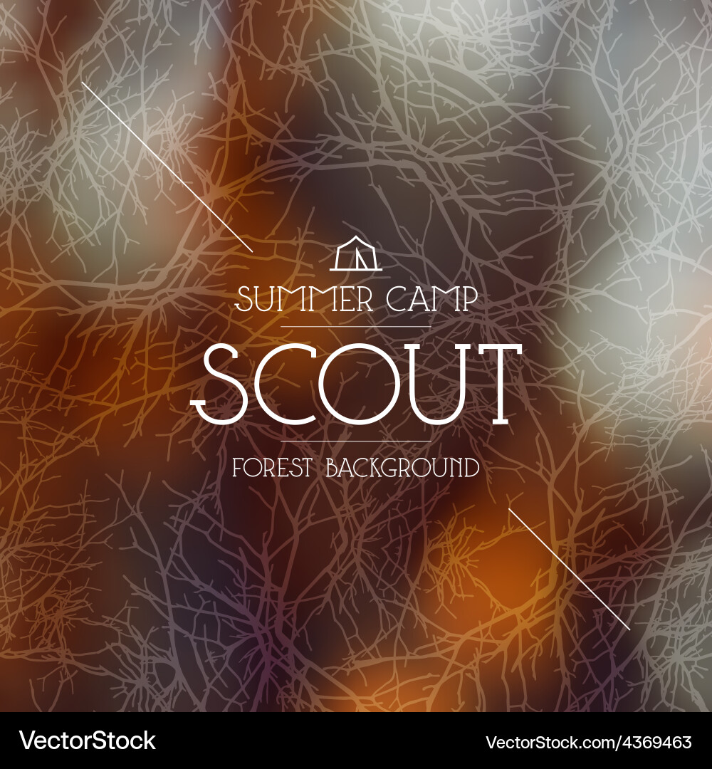 Summer scout camp background warm colors Vector Image