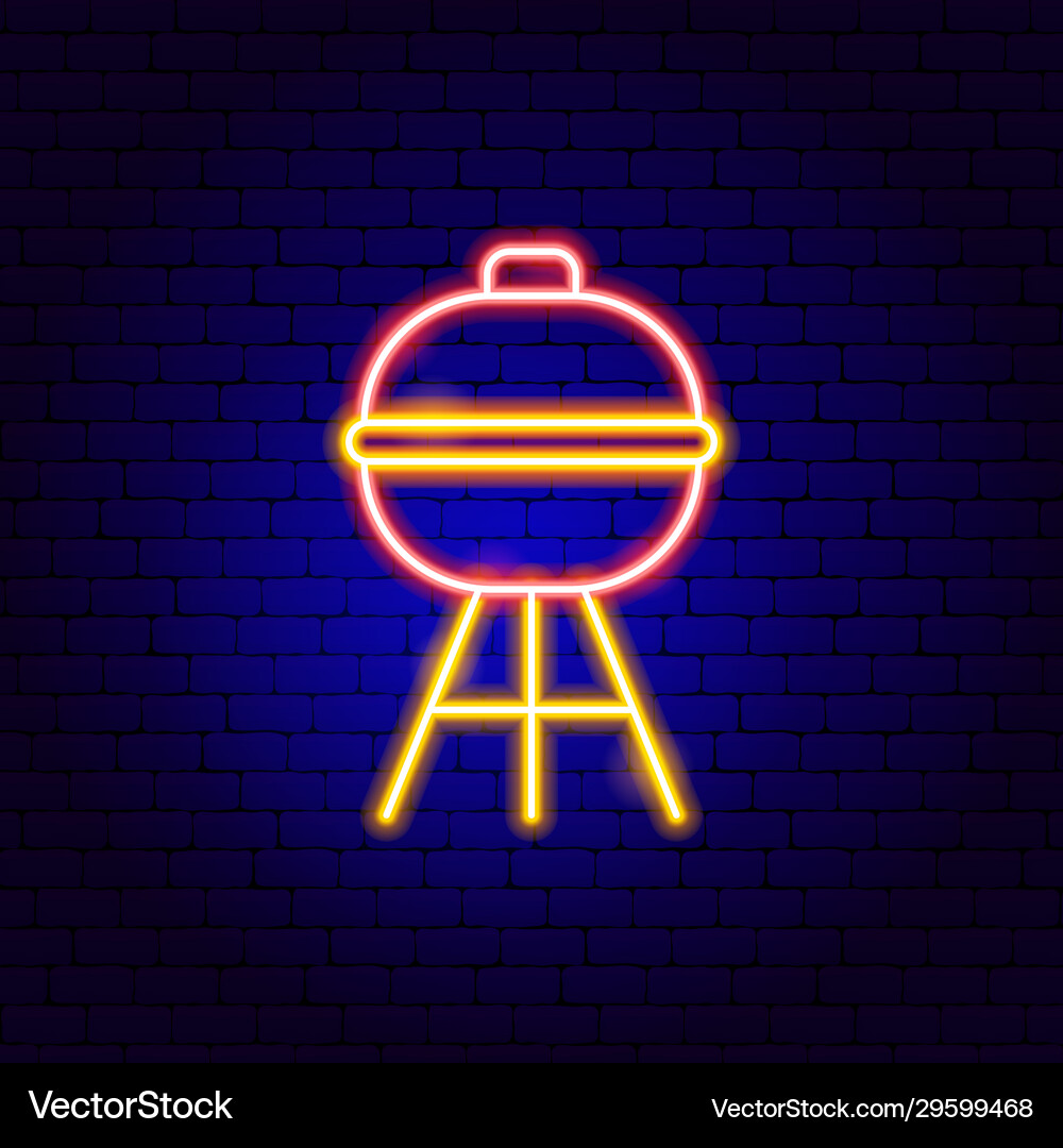 Barbecue grill neon sign Royalty Free Vector Image