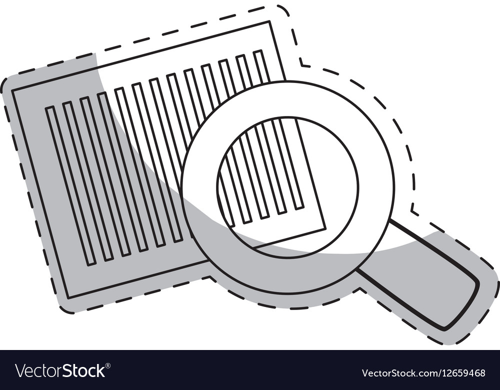 Bars code and magnifying glass Royalty Free Vector Image