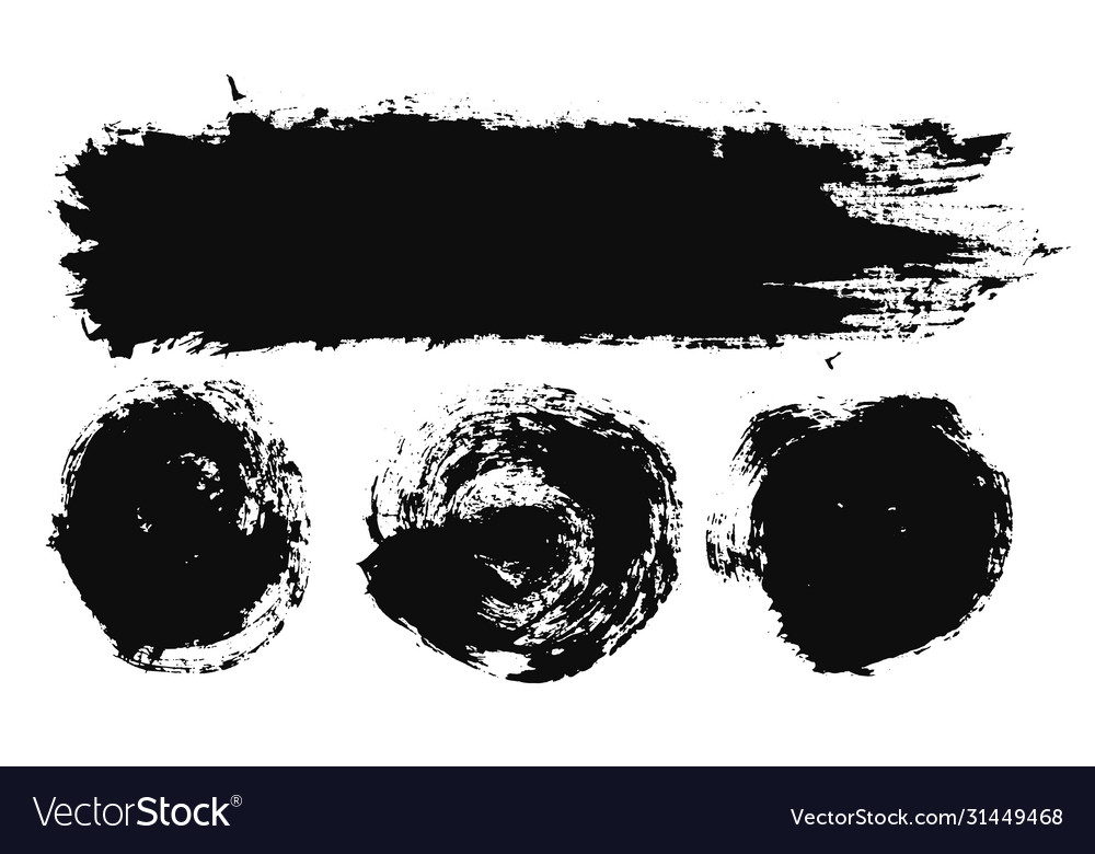 Brush strokes paintbrushes set grunge Royalty Free Vector