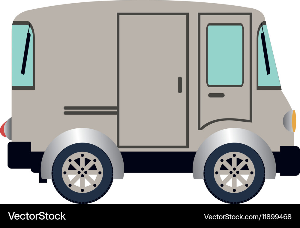 Colorful silhouette with gray van Royalty Free Vector Image