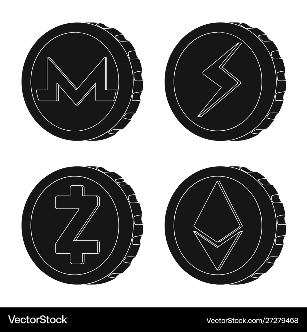 Design cryptocurrency and coin sign Royalty Free Vector