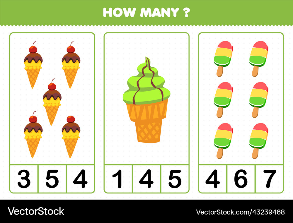 Education game for children counting how many Vector Image