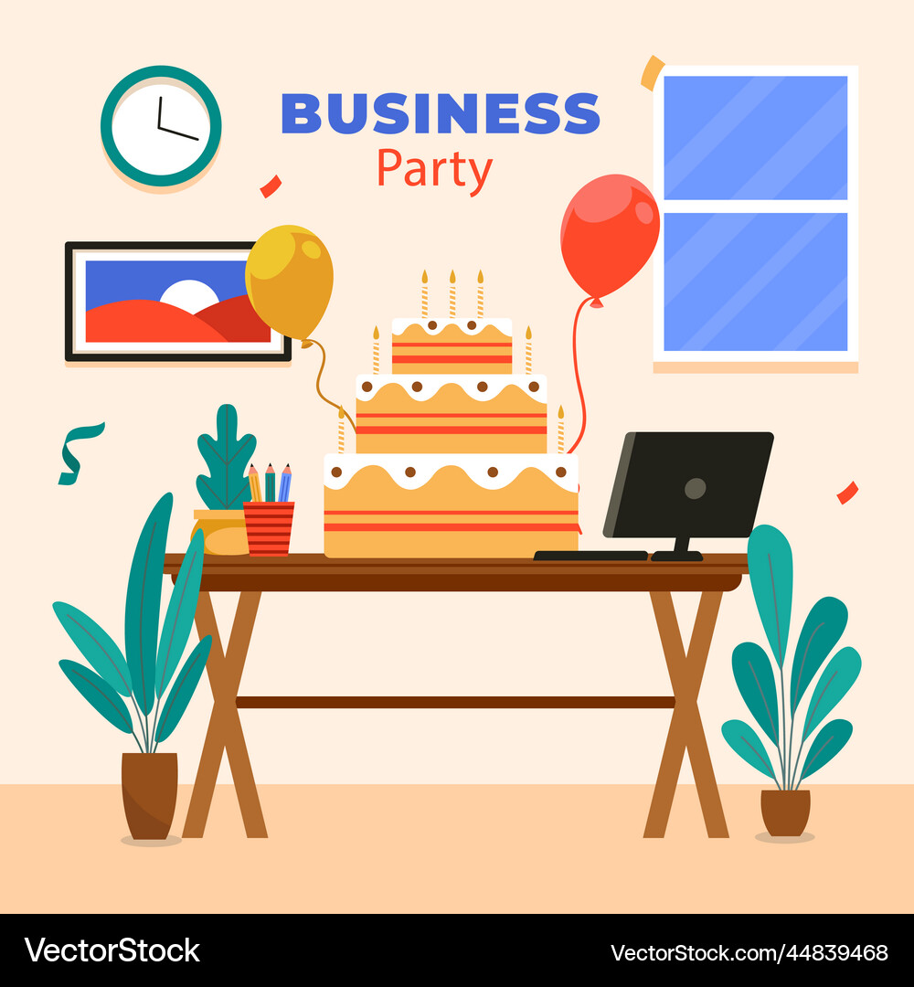 Flat design people business party Royalty Free Vector Image