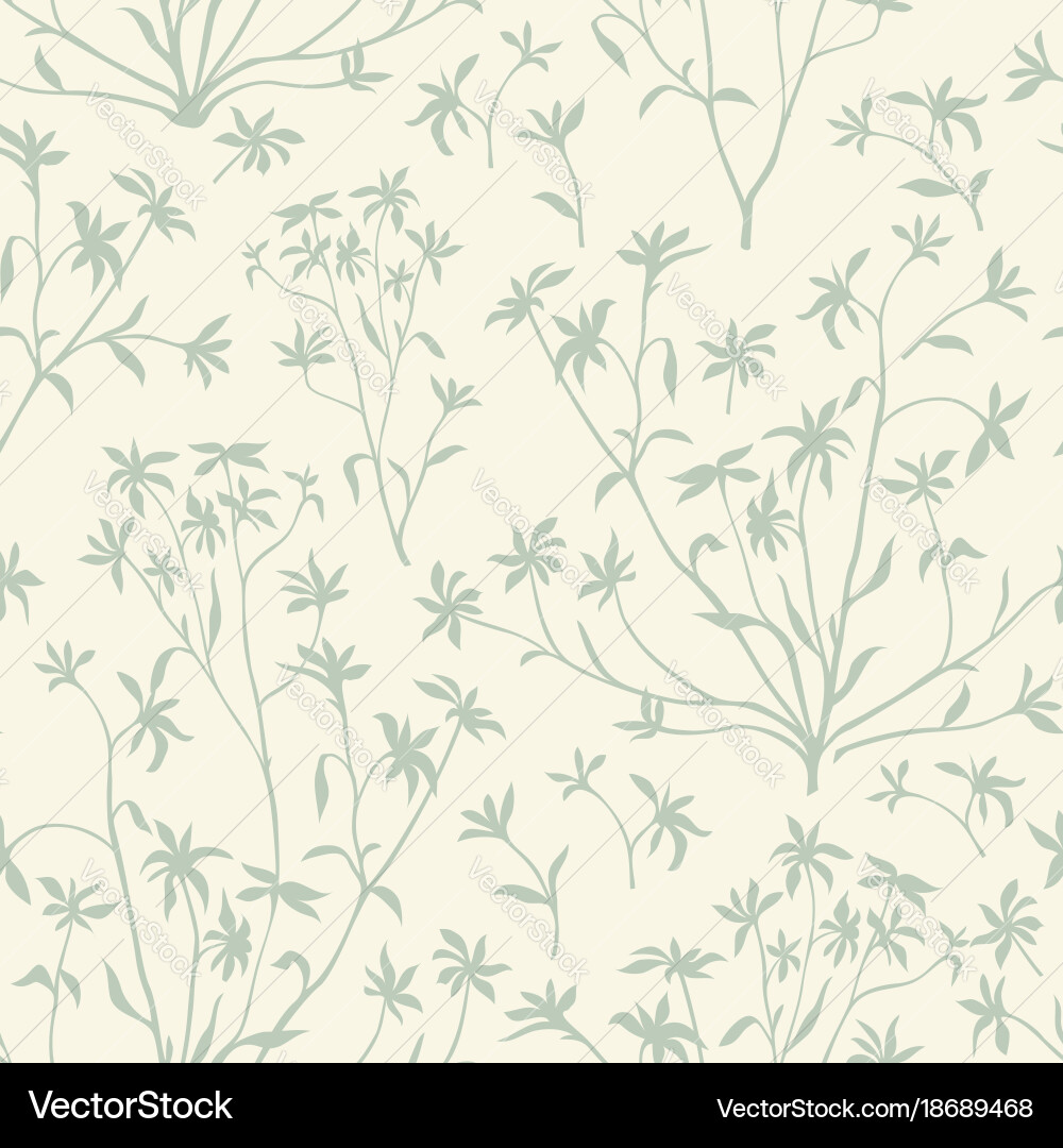 Floral leaves seamless pattern wild nature Vector Image