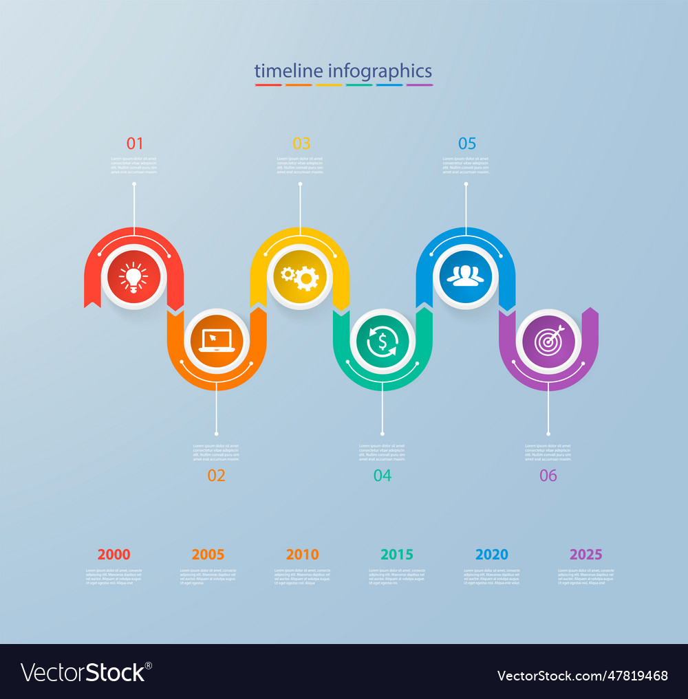 Infographics timeline template with realistic Vector Image