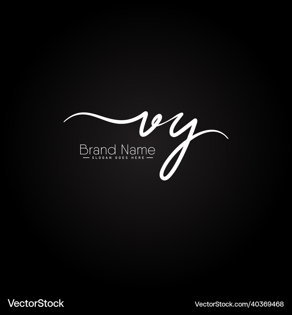 Initial letter vy logo - hand drawn signature Vector Image
