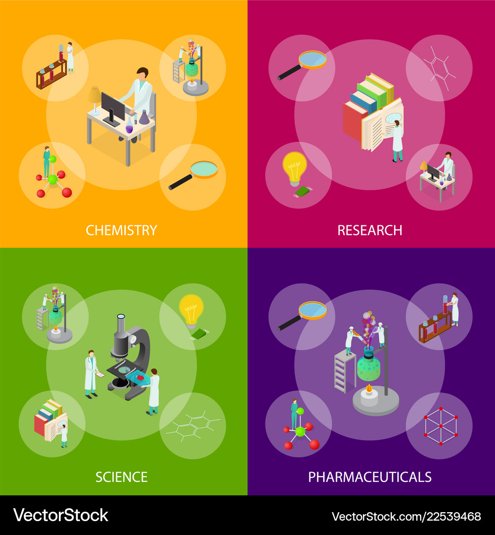 Science chemical pharmaceutical concept banner set
