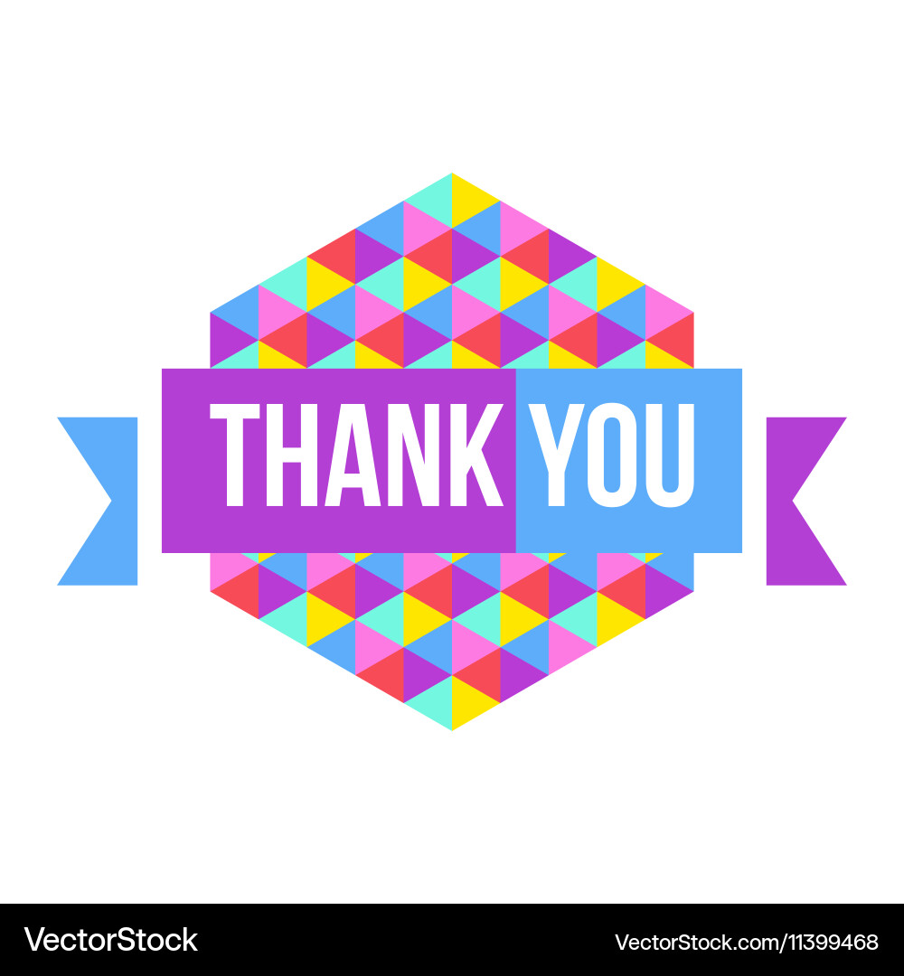 Sign thank you geometric background Royalty Free Vector