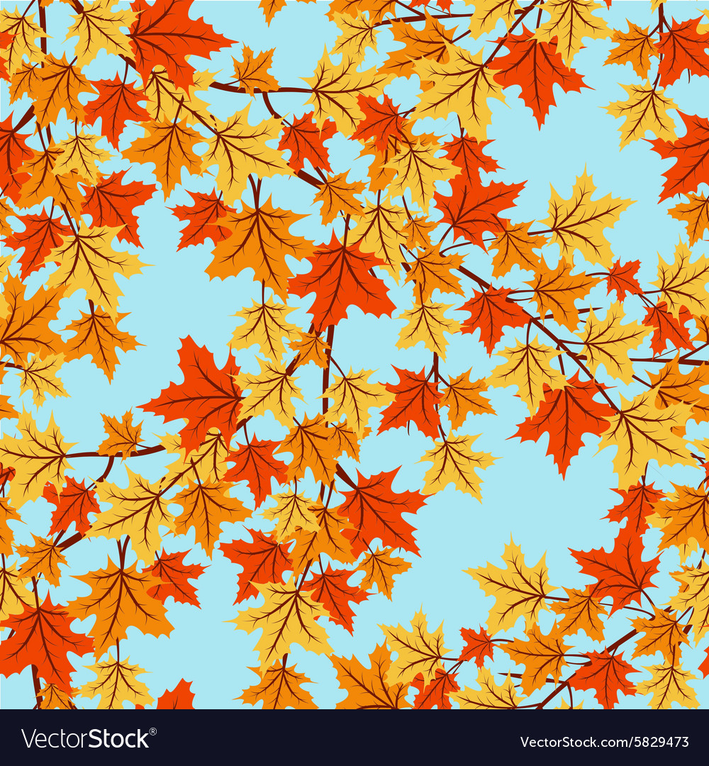 Autumn Leaves Seamless Pattern Royalty Free Vector Image