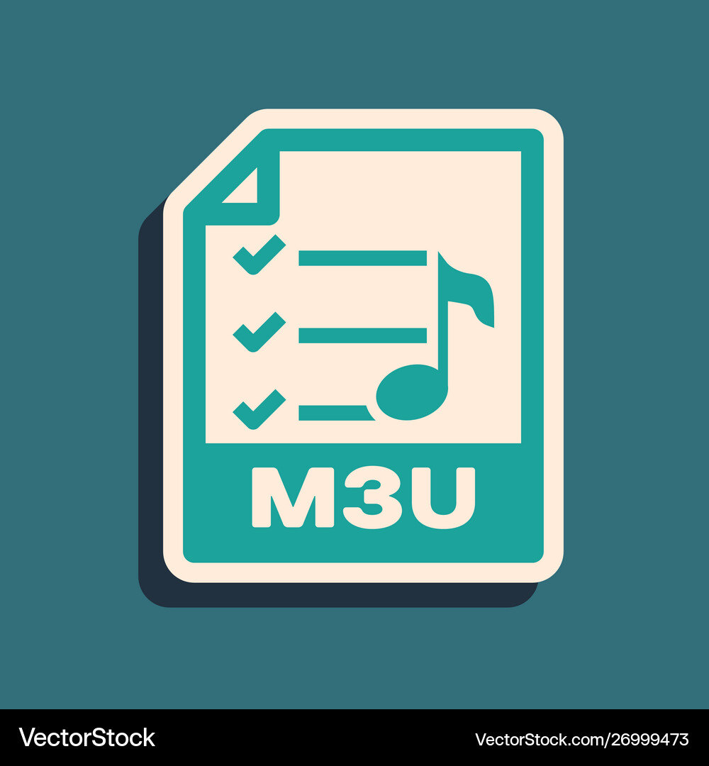 Green m3u file document download m3u button icon Vector Image