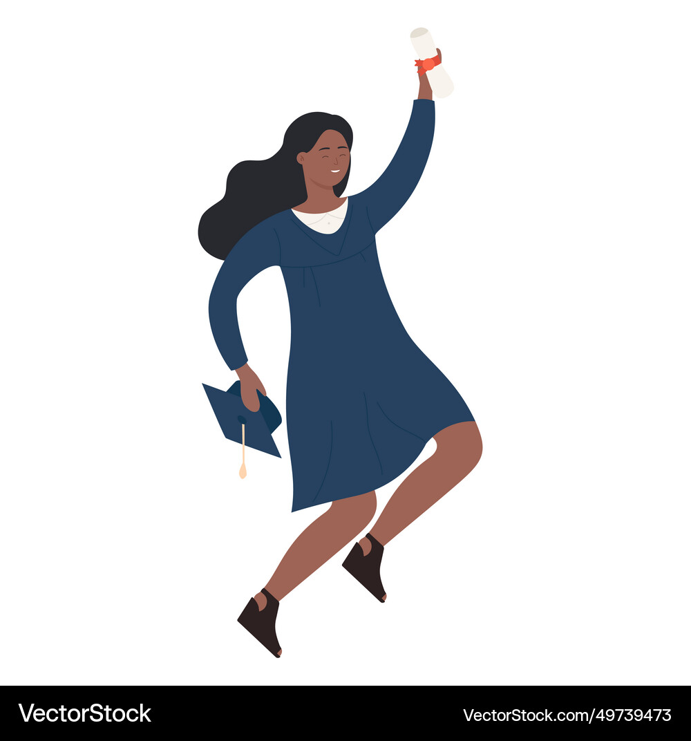 Happy graduate female student Royalty Free Vector Image