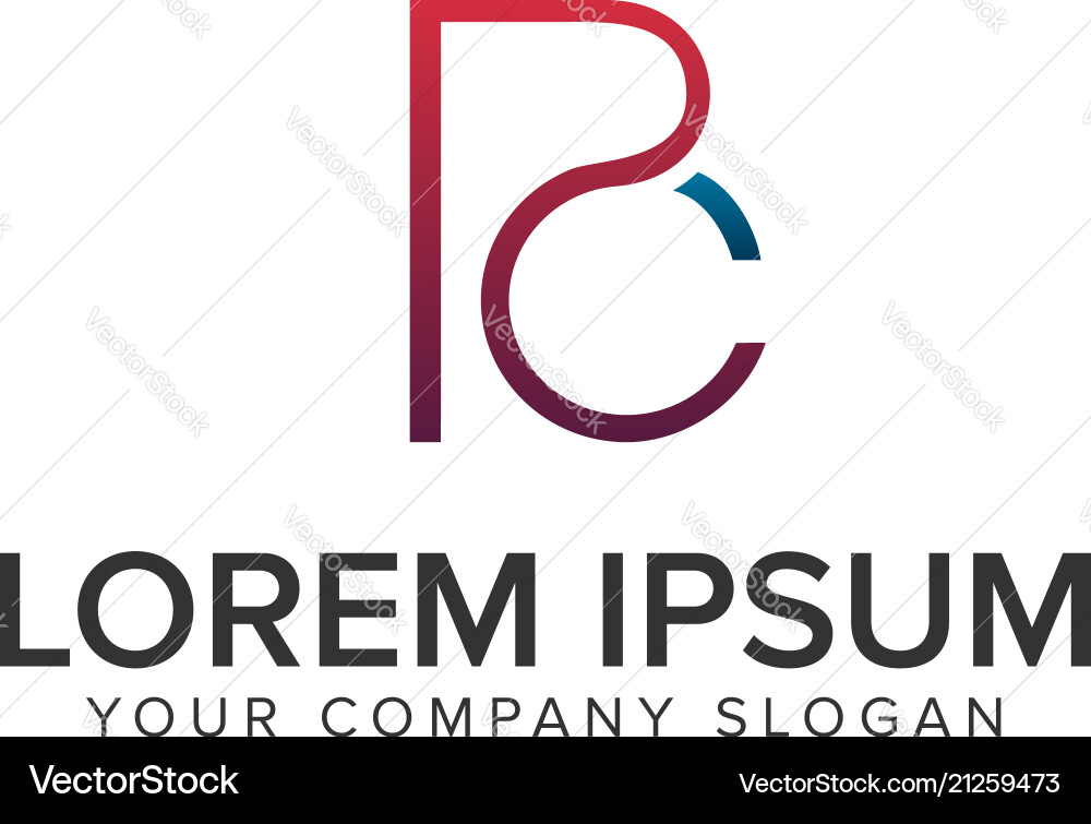 Letter r and c logo design concept template fully Vector Image