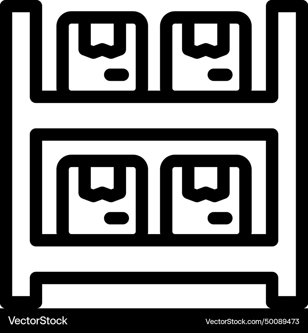 Rack delivery services icon with black outline Vector Image