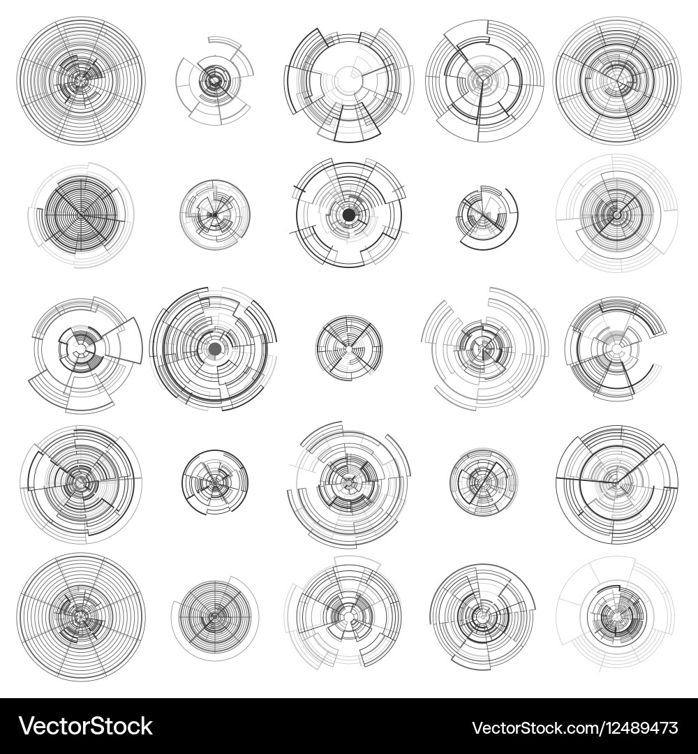 Set of abstract hud elements isolated on white Vector Image