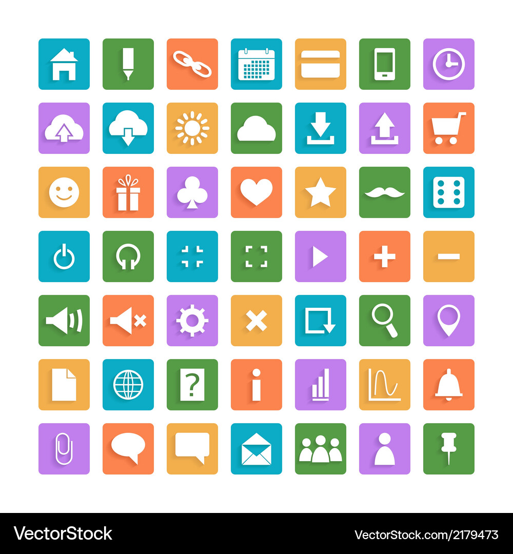 Set of color web icons Royalty Free Vector Image