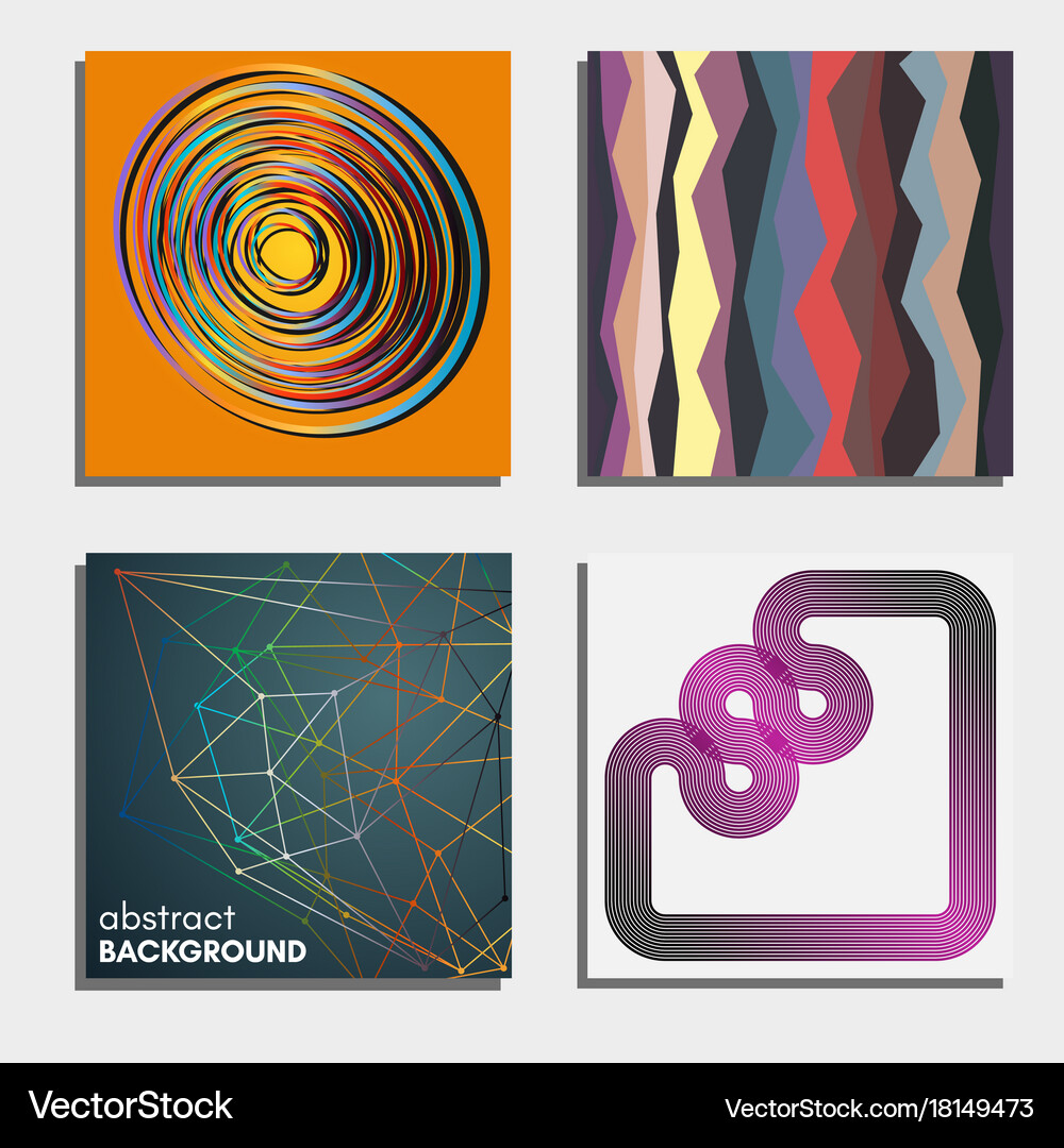 Set of four beautiful abstract backgrounds Vector Image