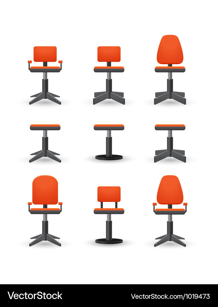 Set of office chair Royalty Free Vector Image - VectorStock