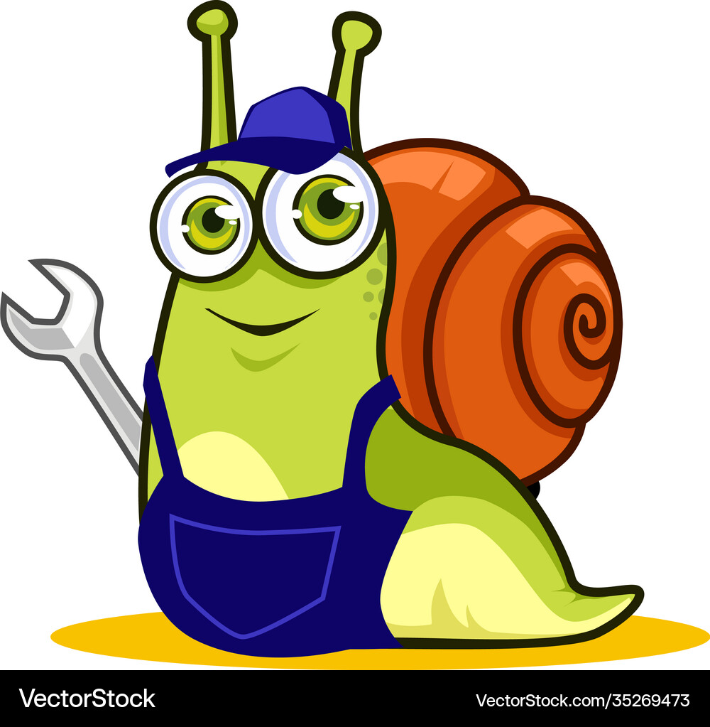 Snail mascot cartoon Royalty Free Vector Image
