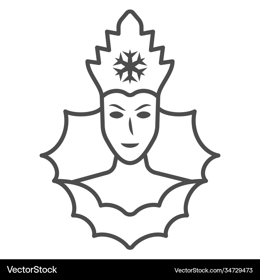 Snow queen thin line icon world day concept Vector Image